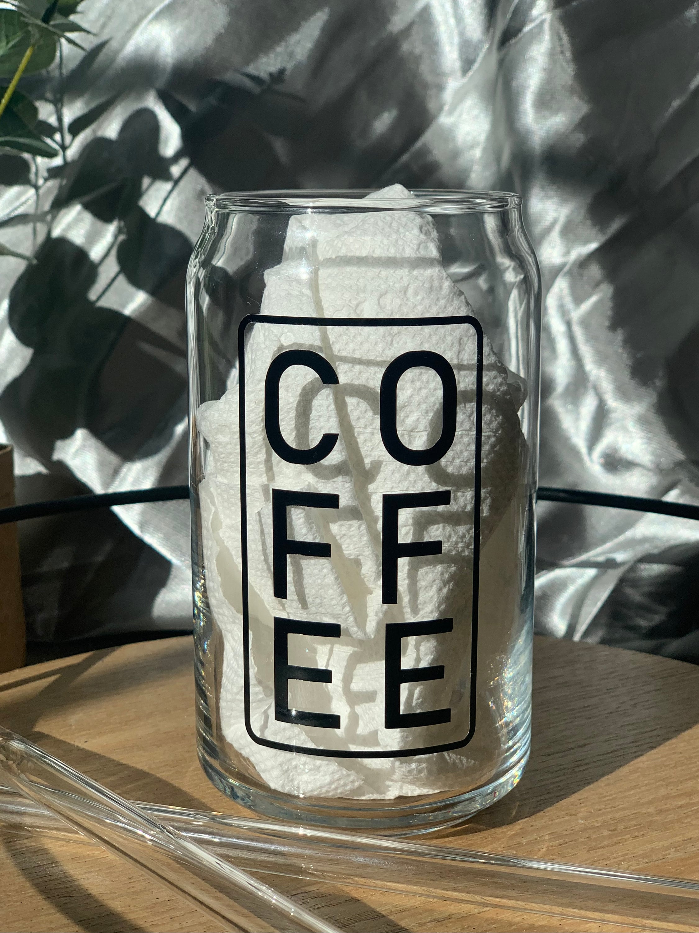 Coffee Can Glass | Custom Coffee Cup | Coffee Shop Glass | Iced Coffee ...