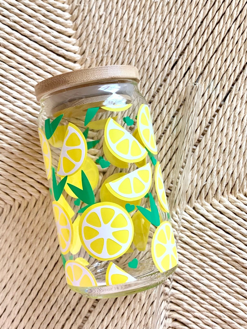 Lemon Cup | Lemon Can Glass | Iced Coffee Glass With Lid | Cistrus Cup ...