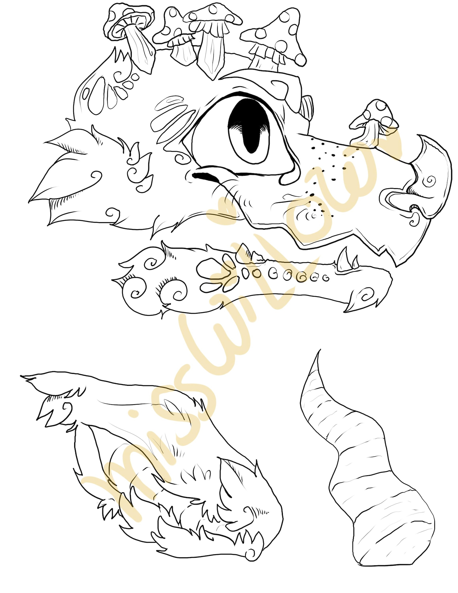 Customizable Color Your Own Printable Paper Dragon Puppet Template Base ...