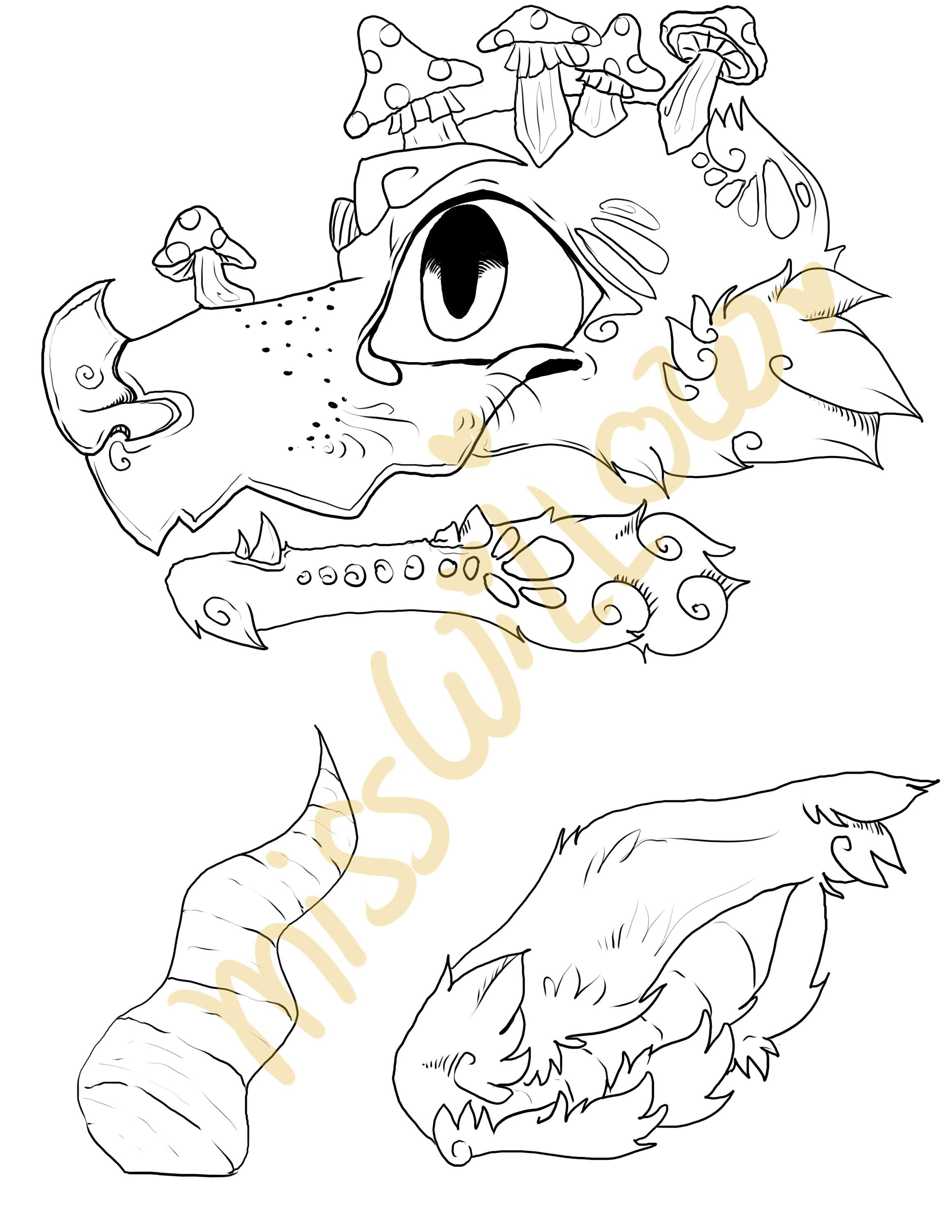 Customizable Color Your Own Printable Paper Dragon Puppet Template Base ...