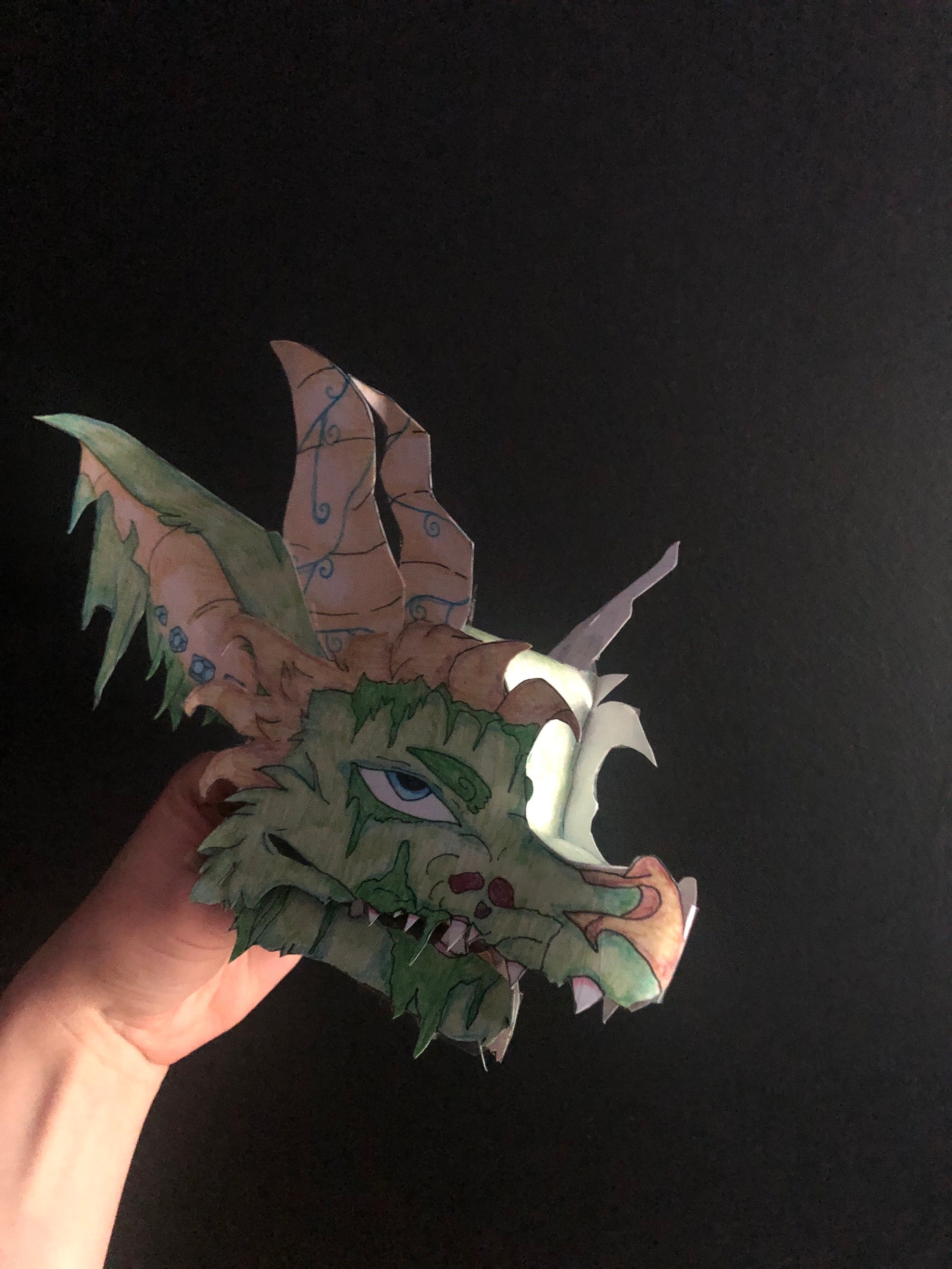 Spanish Moss Paper Dragon Hand Puppet Handmade Art Folkdoll - Etsy
