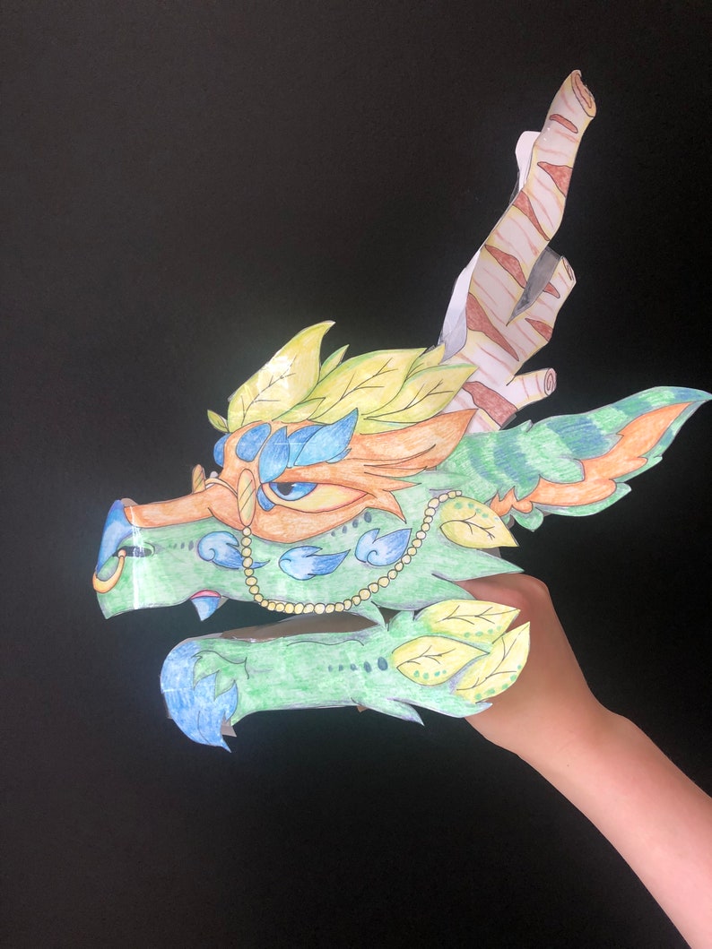 Premade Paper Dragon Puppet Base Drawing Woodland Birch Tree - Etsy