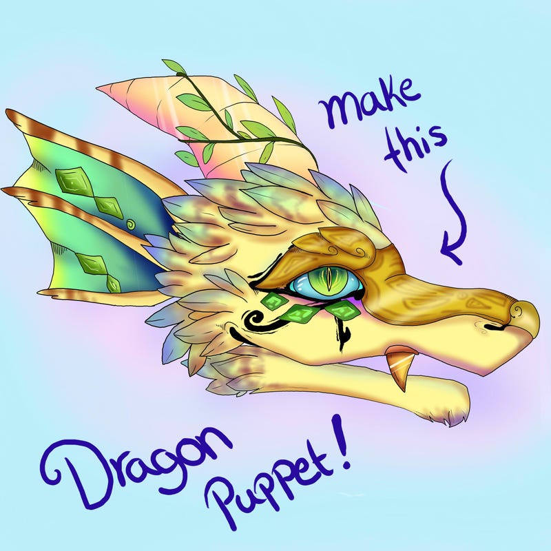 Forkscales Dragon Puppet - Etsy