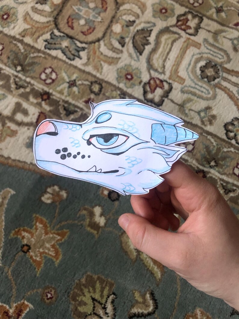 Ice Dragon Finger Puppet Paper Dragons Play Folk Art Doll - Etsy