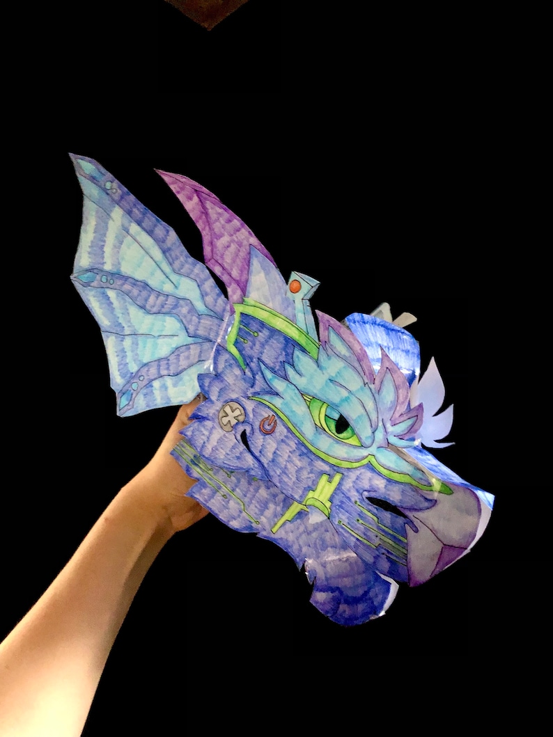 Mecha Lapis Lazuli Dragon Original Paper Dragon Hand Puppet Handmade ...