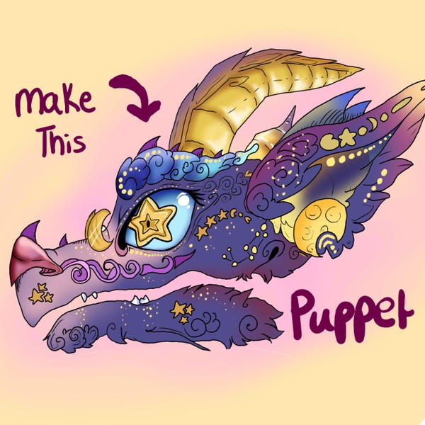 Rainbow Dragon Puppets - Etsy