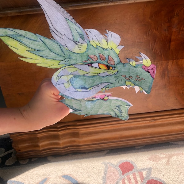 Paper Dragon Puppet Tiktok - Etsy