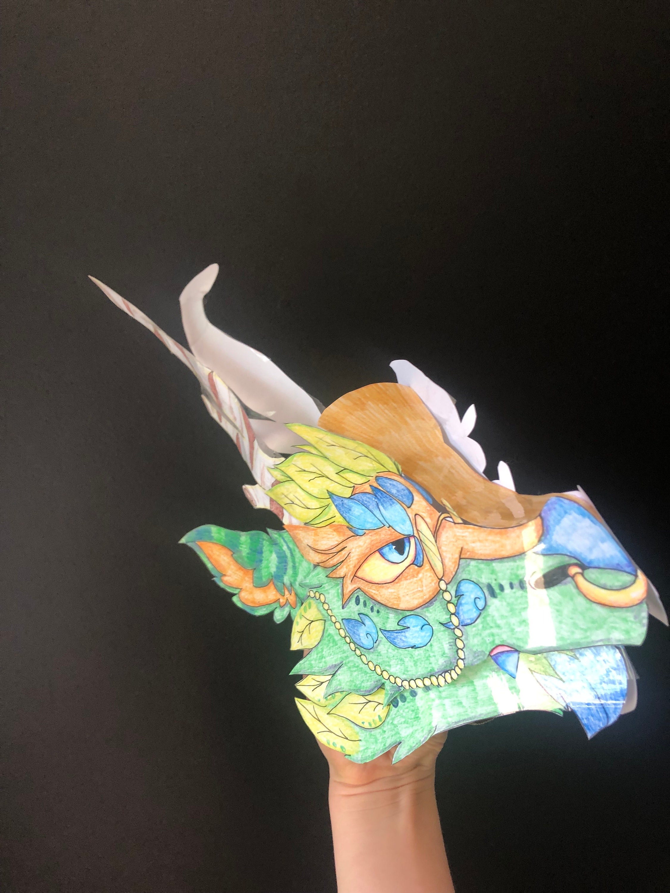 Premade Paper Dragon Puppet Base Drawing Woodland Birch Tree - Etsy