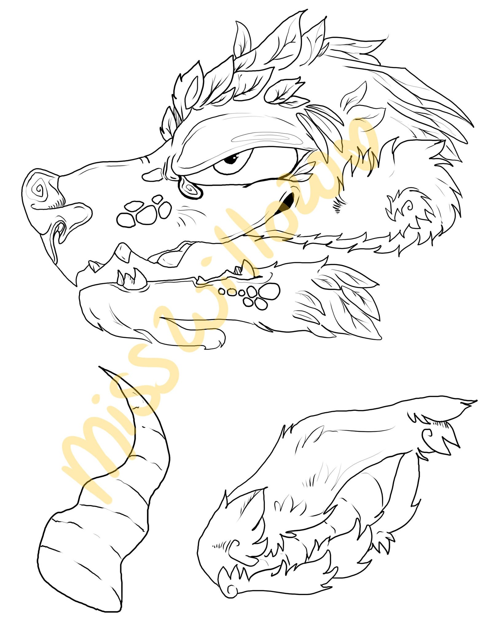 Forest Dragon Customizable Color Your Own Printable Paper Dragon Puppet ...