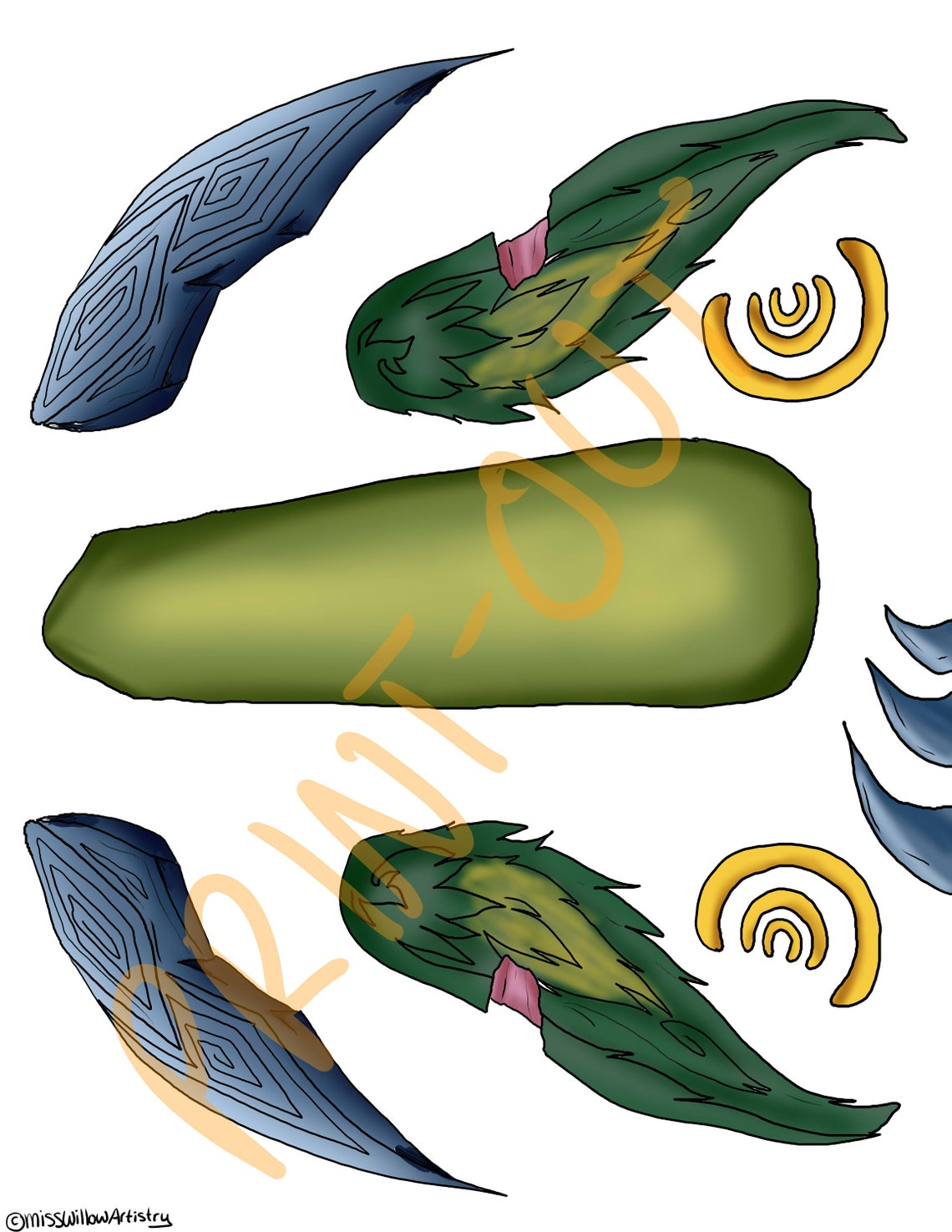 Printable Paper Dragon Puppet Template Base Pattern - Etsy Canada