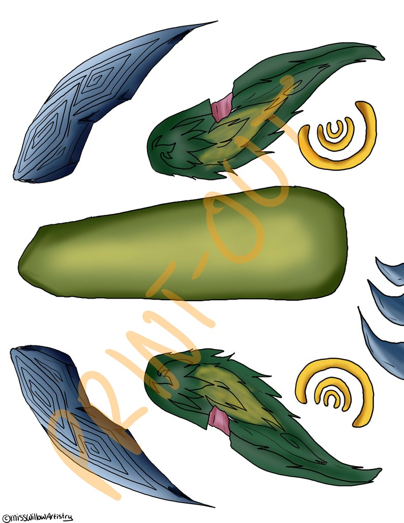 Printable Paper Dragon Puppet Template Base Pattern - Etsy Canada