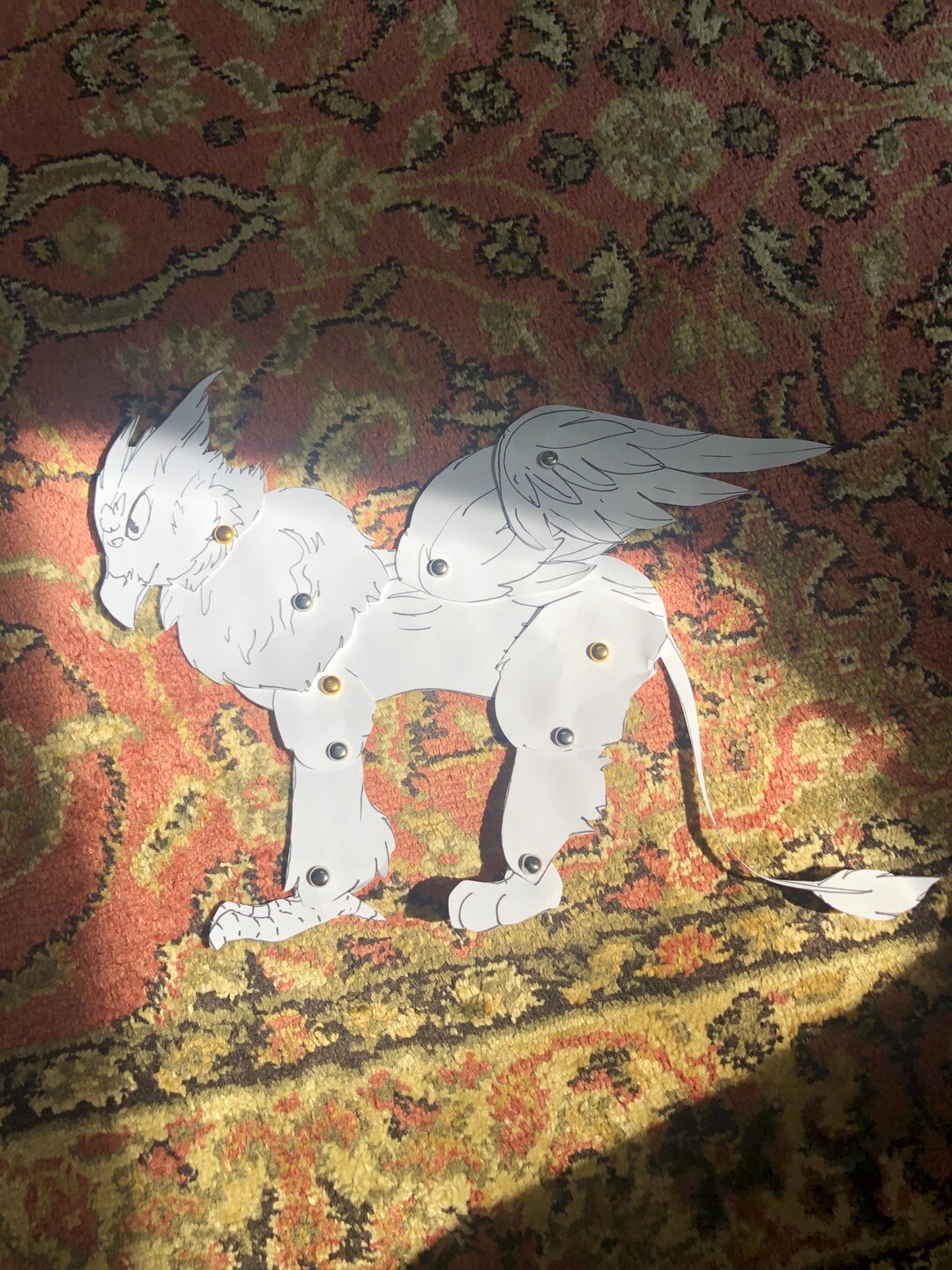 Fully Articulated Paper Doll Gryphon Griffin Puppet - Etsy
