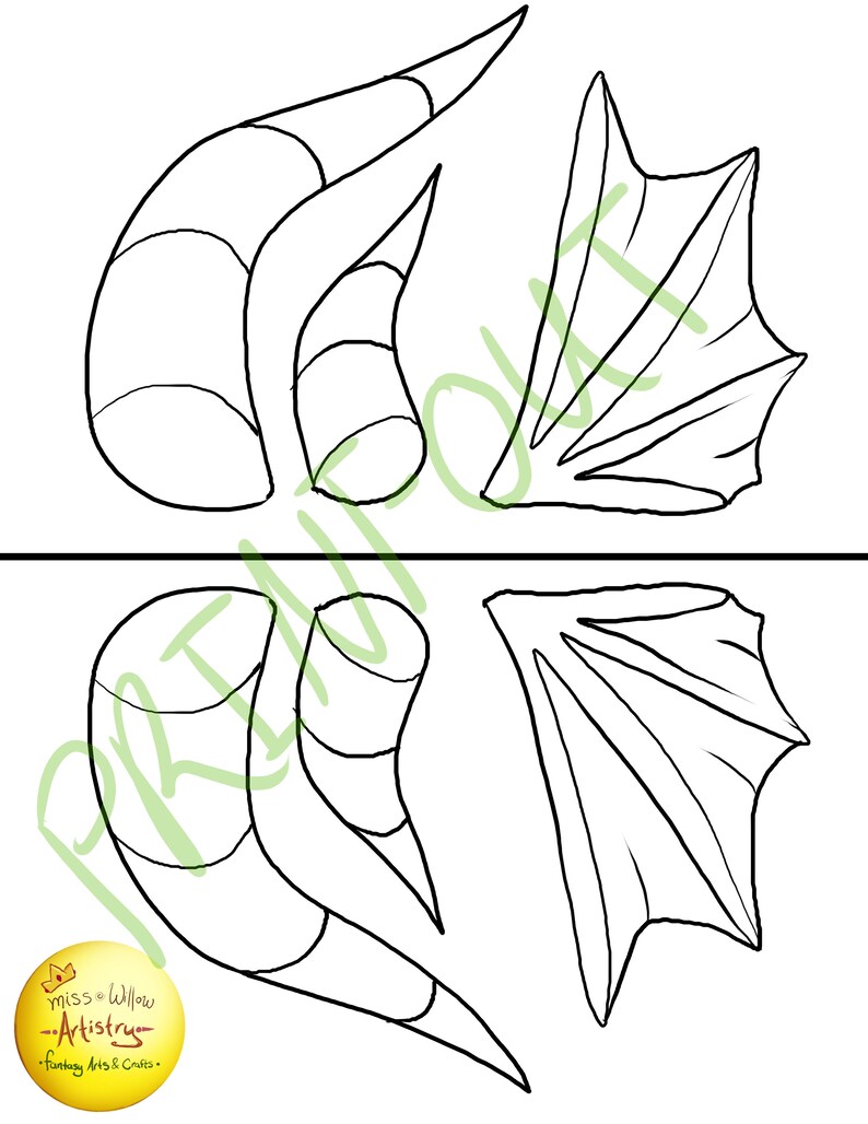 CUSTOM ORDER Color Your Own Printable Paper Dragon Puppet Template Base ...