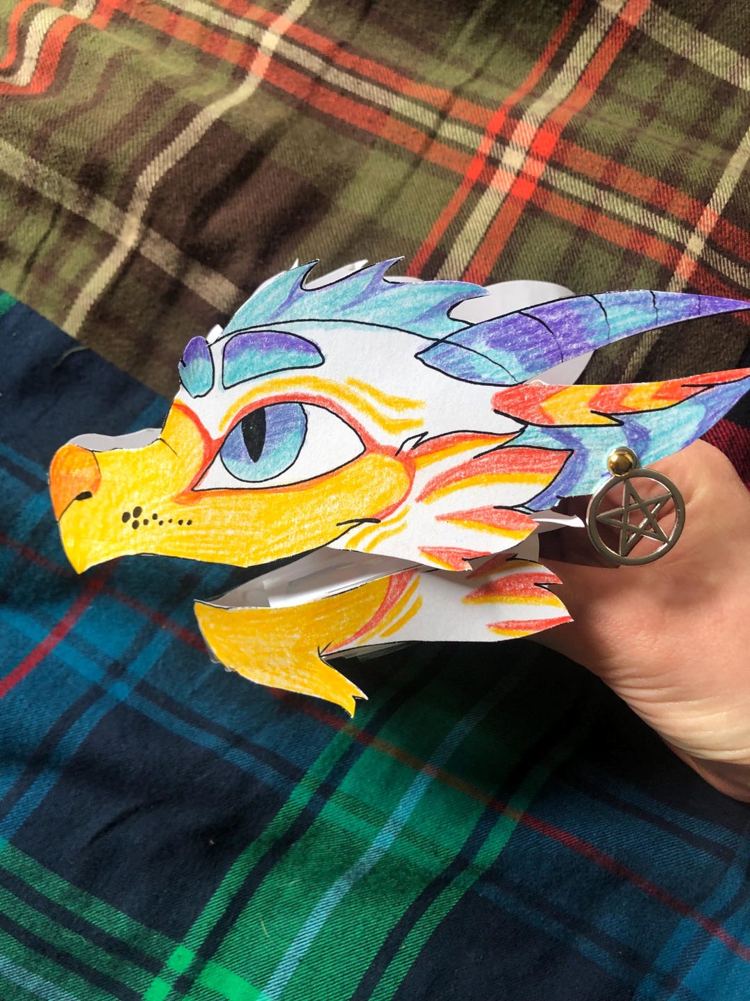 Sun Mini Paper Dragon Puppet Cute Baby Fantasy Creature With Charm - Etsy