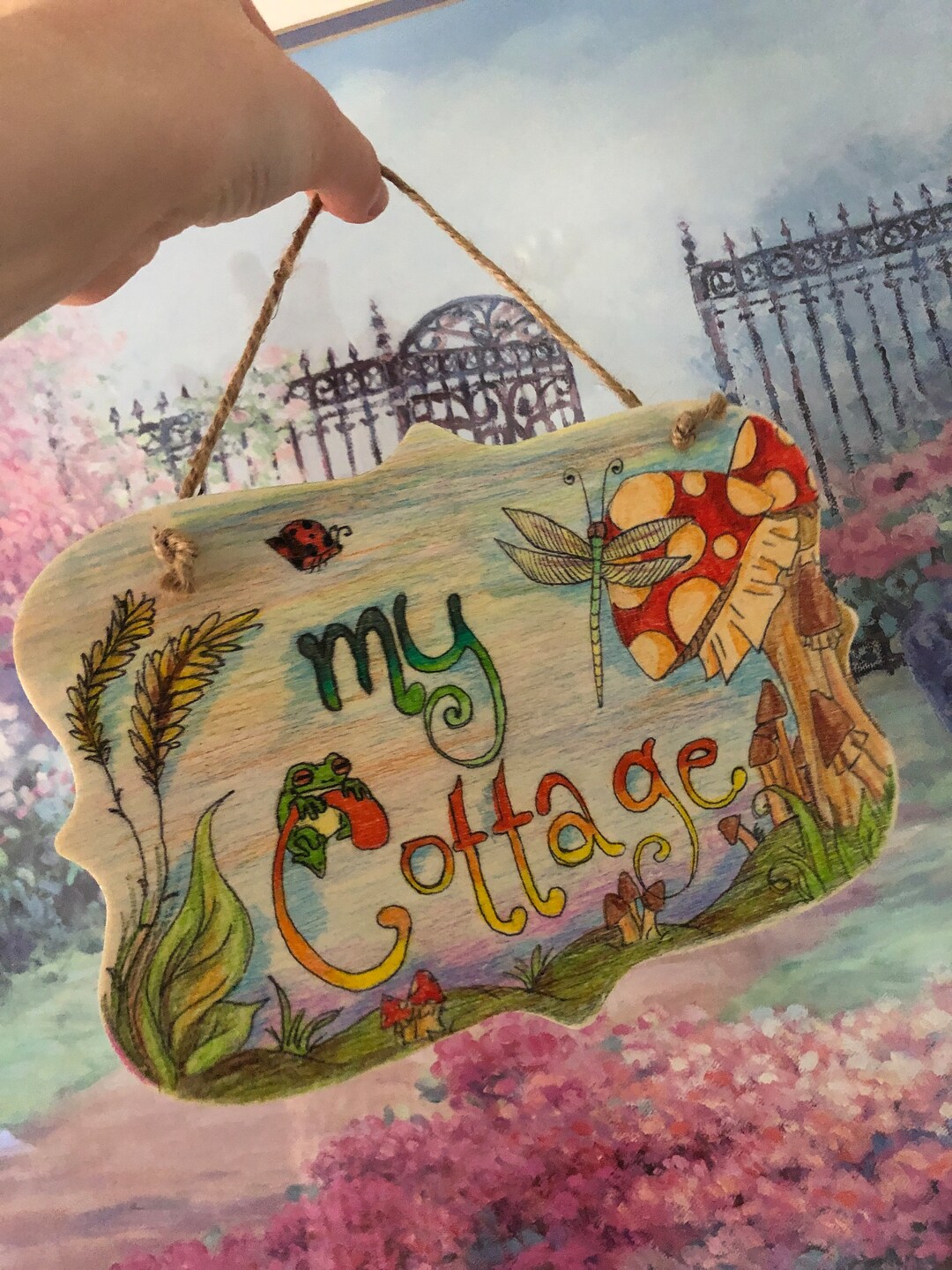 Handmade Hand Drawn Wooden Cottagecore Cottage Home Sign - Etsy