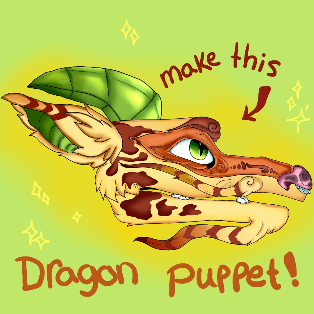 Customizable Printable Paper Dragon Puppet Template Base Starter Koi ...