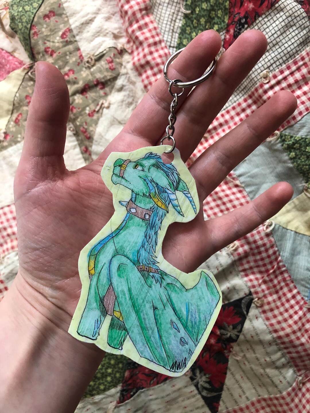 Handmade Original Chained Dragon Keychain Fantasy Artwork RANDOM COLOR ...