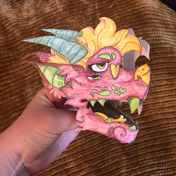 Paper Dragon Puppet Tiktok - Etsy