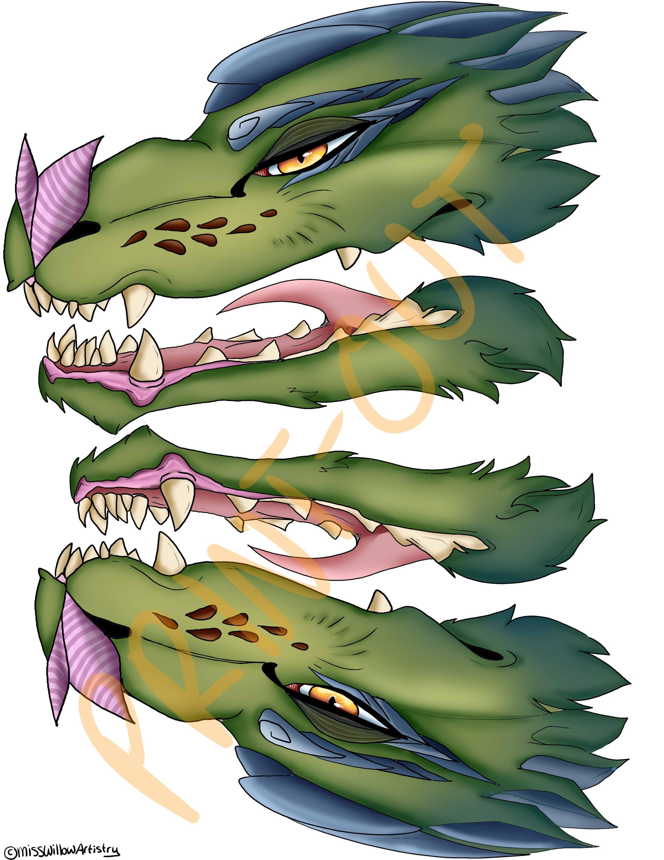 Printable Paper Dragon Puppet Template Base Pattern YOU PICK - Etsy ...