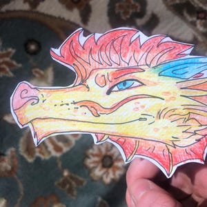 Sun Dragon Finger Puppet Paper Dragons Play Folk Art Doll - Etsy