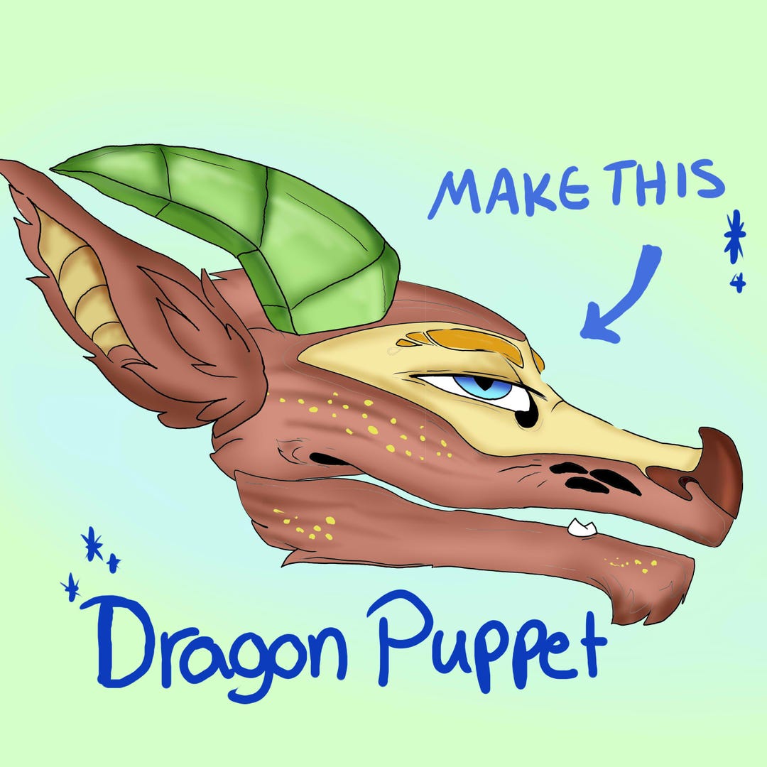 Printable Paper Dragon Puppet Template Base - Etsy
