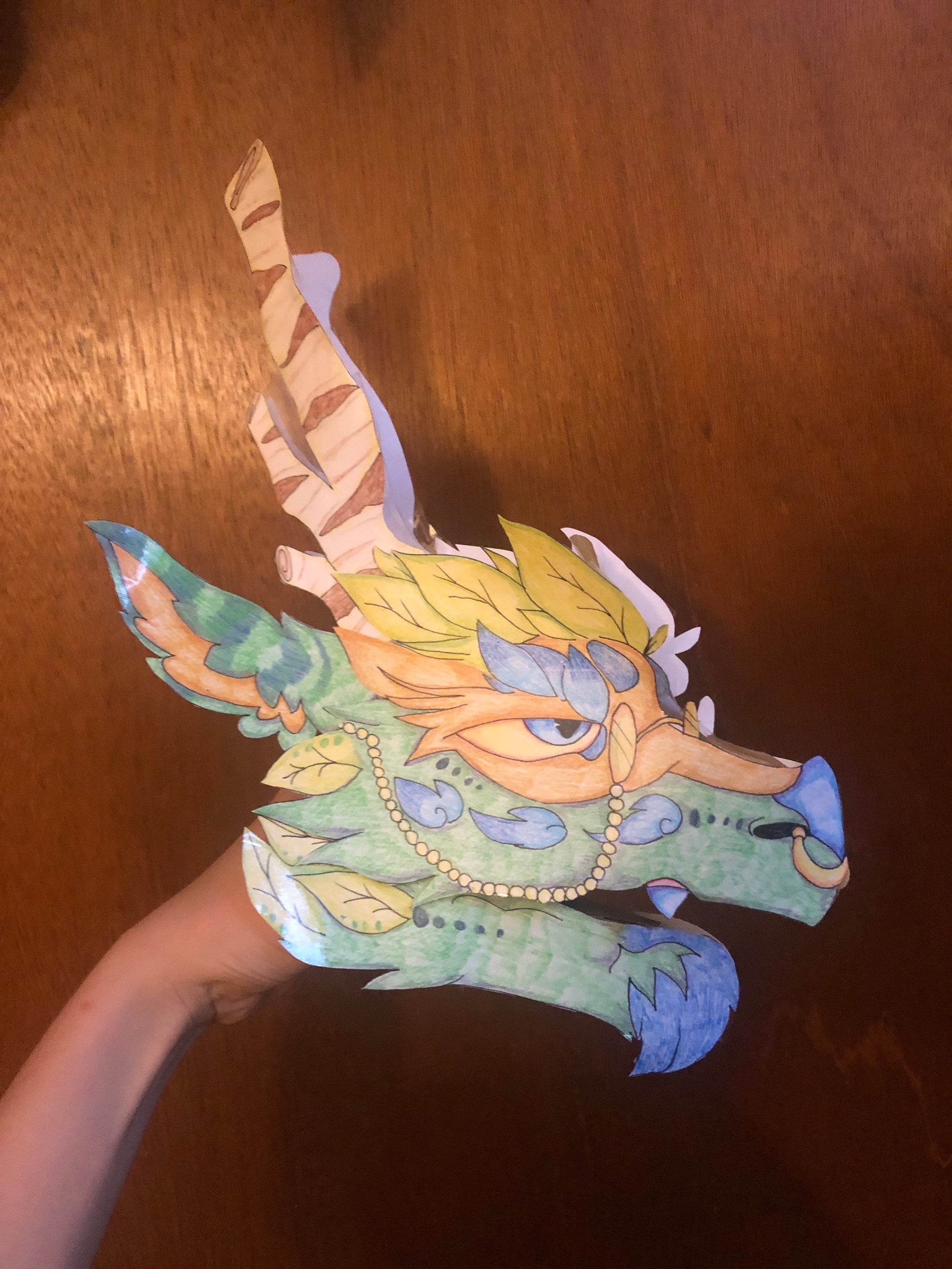 Premade Paper Dragon Puppet Base Drawing Woodland Birch Tree - Etsy