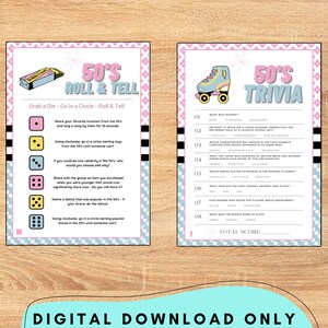 50s Games Bundle Printable, 50s Activities, 50s Party Games, 50s Trivia ...