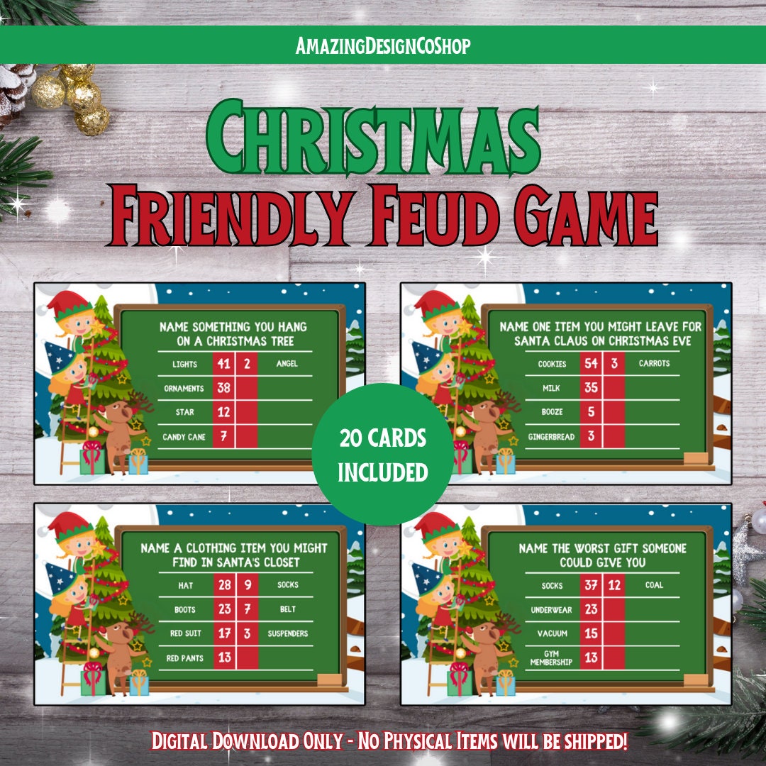 Christmas Friendly Feud Game, Printable Christmas Game, Christmas Game ...