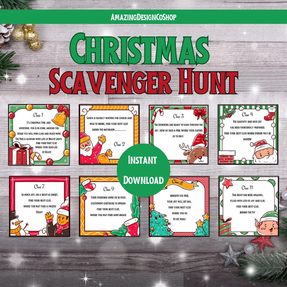 Christmas Scavenger Hunt for Kids | Christmas Printable Games for Kids ...