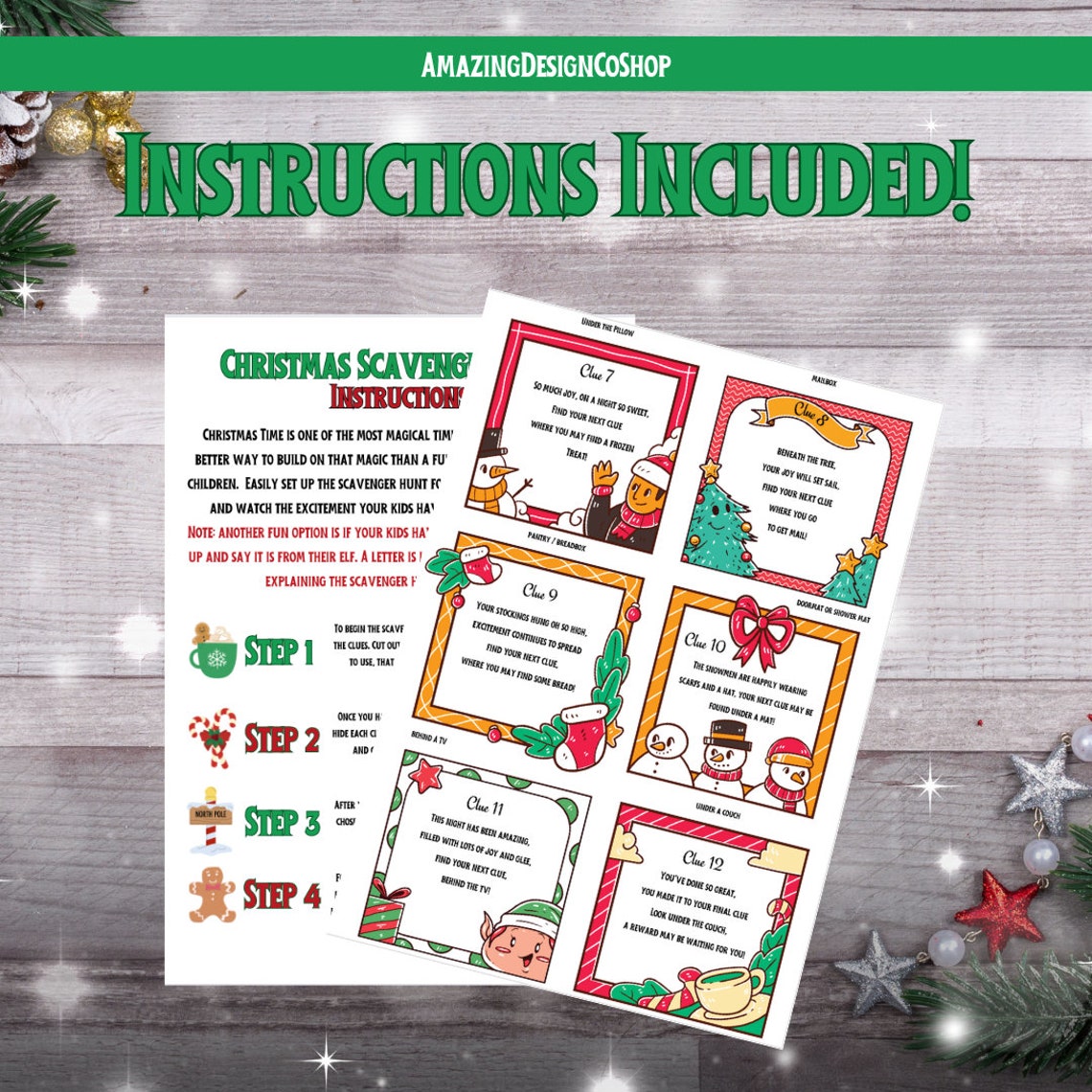 Christmas Scavenger Hunt for Kids | Christmas Printable Games for Kids ...