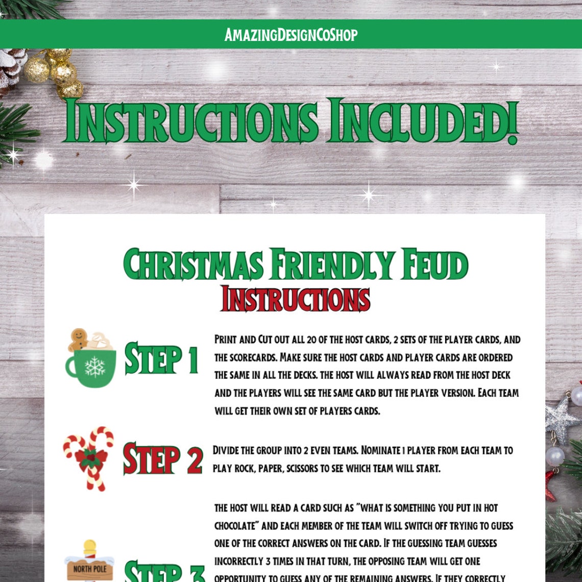 Christmas Friendly Feud Game, Printable Christmas Game, Christmas Game ...