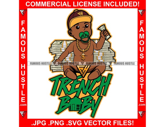 Trench Baby Holding Money Stack Chain Necklace Boy Pacifier - Etsy