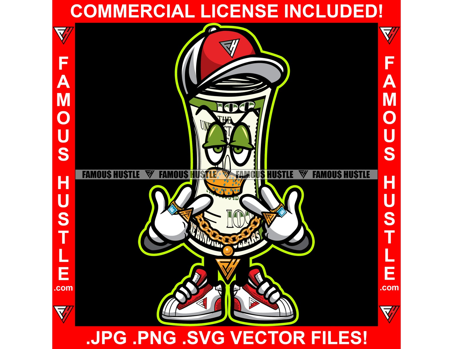 Cash Gangster 100 Dollar Bill Money Roll Gold Teeth Chain Hip - Etsy