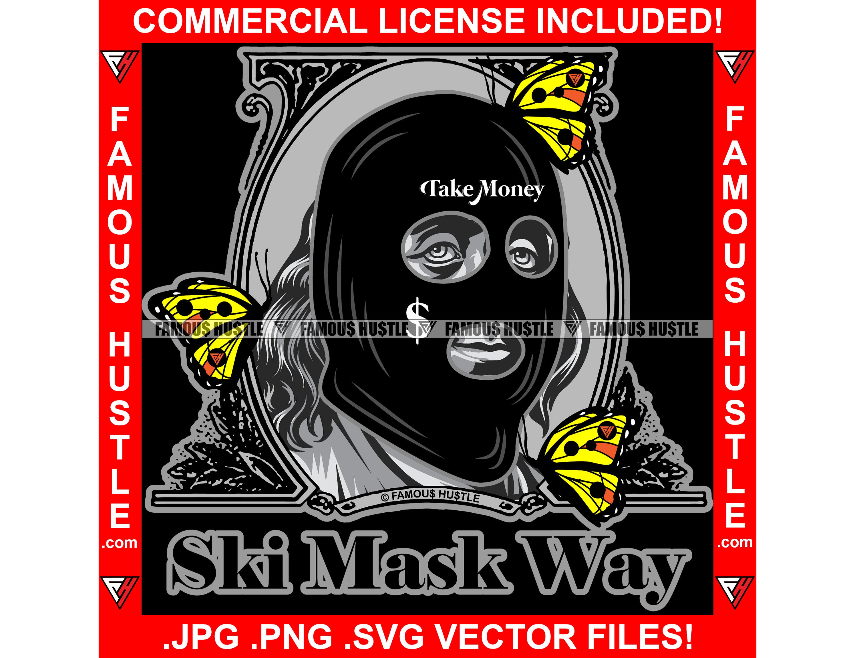 Ski Mask Way Dead President Ben Franklin Money Dollar Sign - Etsy