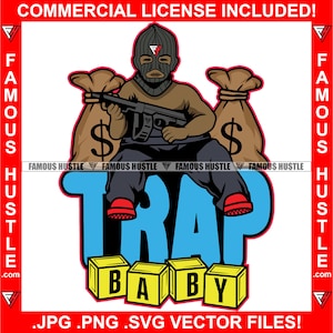 Trap Baby Gangster Baby Ski Mask Cash Money Bag Machine Gun Savage ...