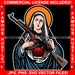 Gangster Virgin Mary AK Machine Gun Religious Religion Saint Picture ...
