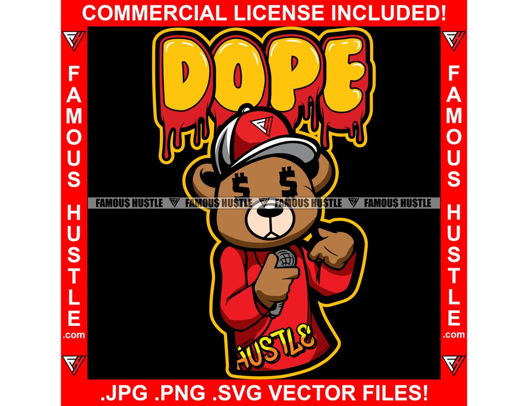 Dope Gangster Teddy Bear Dollar Sign Eye Rapper Rapping Music ...