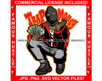 Get Money Gangster Hustle Angel Statue Holding Money Bag Rose Flower ...