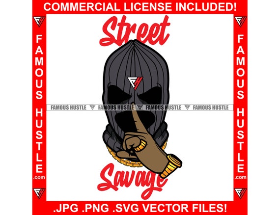 Street Savage Gangster Ski Mask Wearing Gold Jewelry Shhh - Etsy