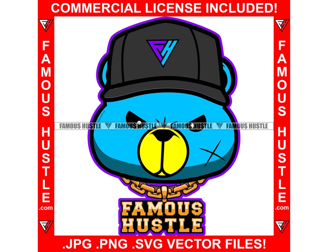 Famous Hustle Gangster Scar Face Teddy Bear Mean Face Gold Chain ...