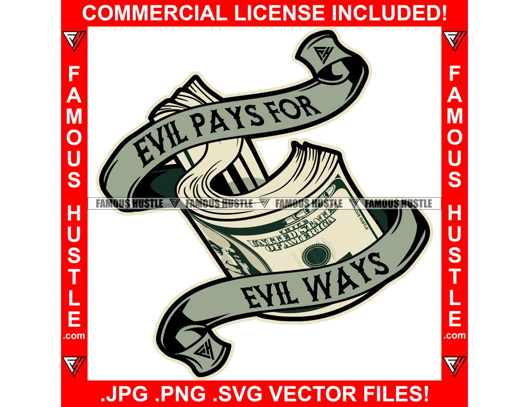 Evil Pays For Evil Ways Cash Money Vintage Scroll Ribbon Etsy evil-pays-for-evil-ways-cash-money-vintage-scroll-ribbon-etsy