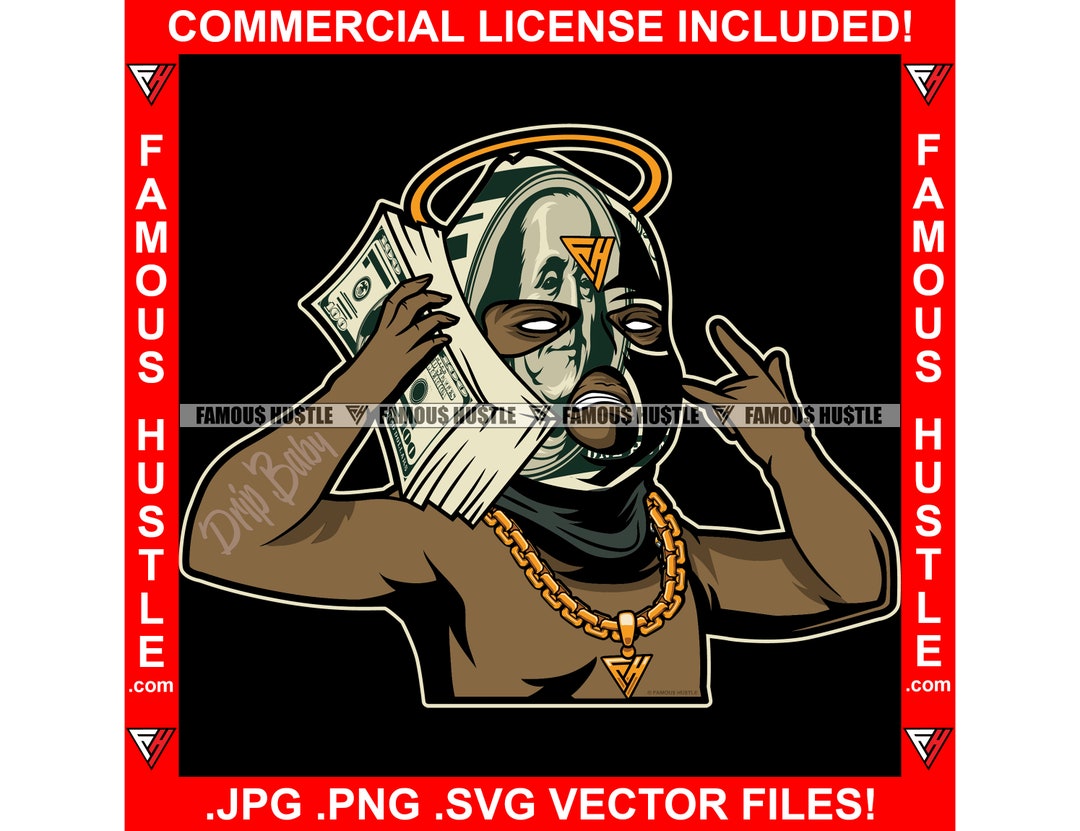 Gangster Baby Money Ski Mask Cash Phone Gold Necklace Halo Hustle ...