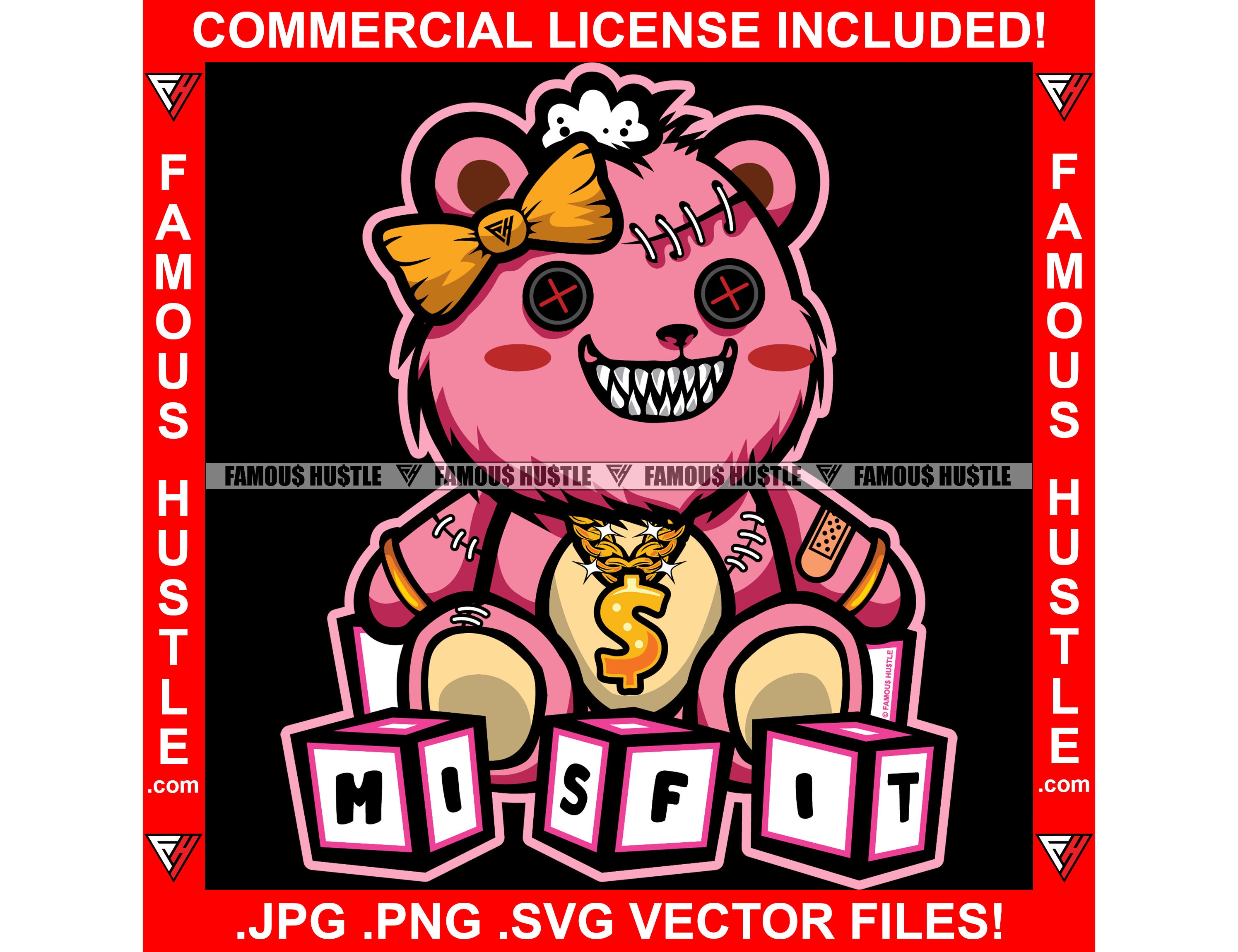 Female Misfit Crazy Insane Outcast Different Teddy Bear Scar - Etsy