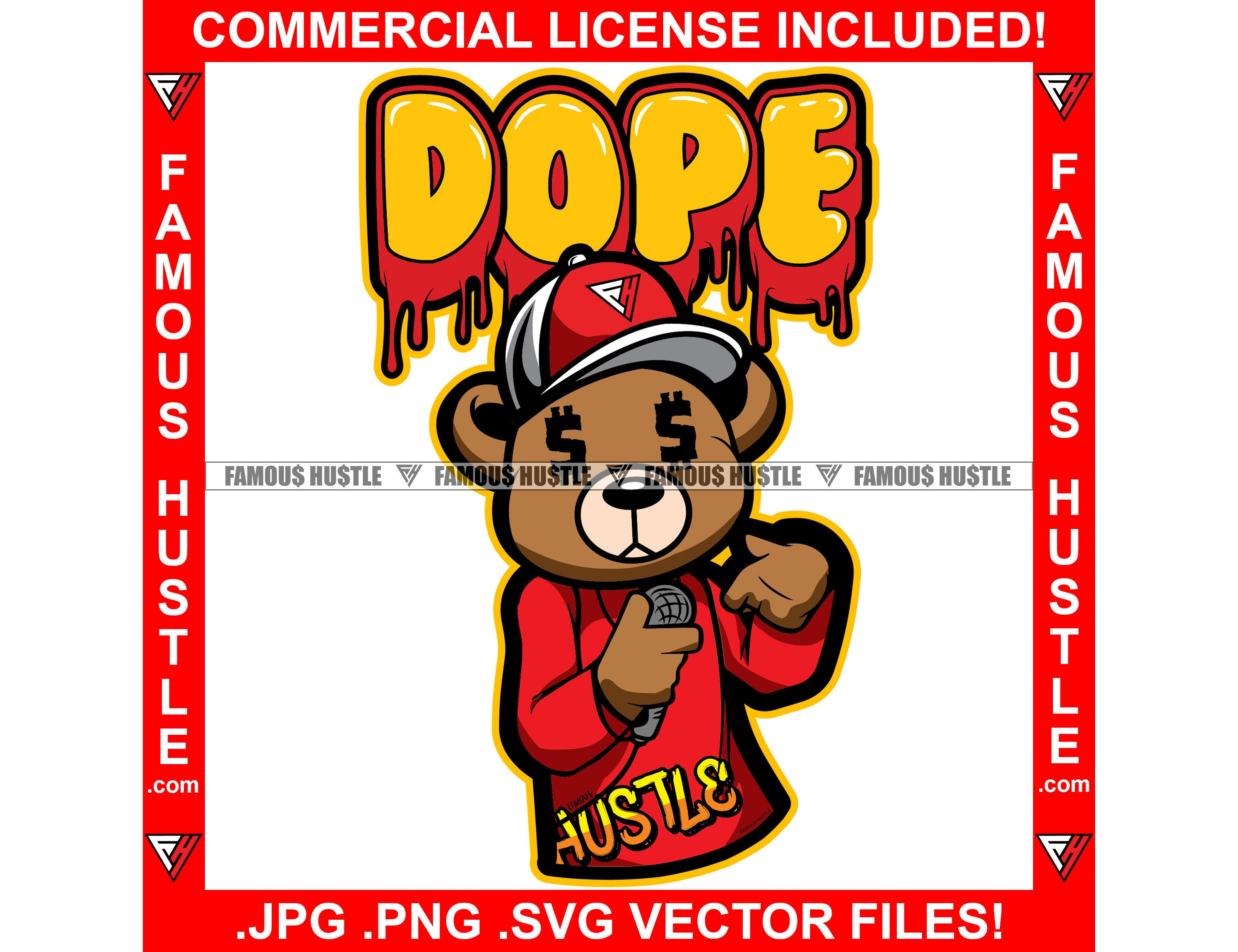 Dope Gangster Teddy Bear Rapper Rapping Hand Gesture Music | Etsy