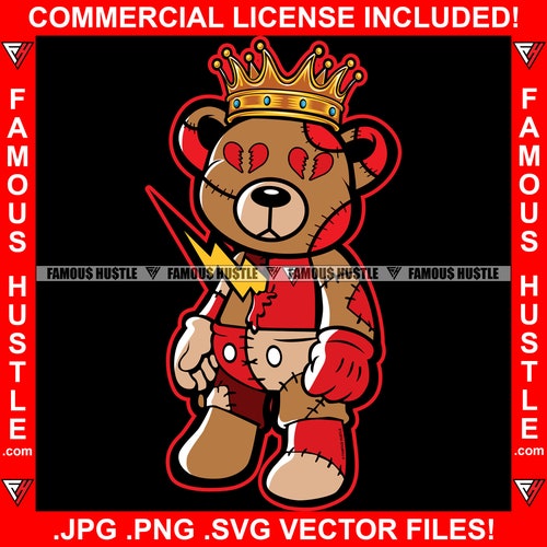 Teddy Bear King Broken Heart Eye Lightning Bolt Stabbing - Etsy