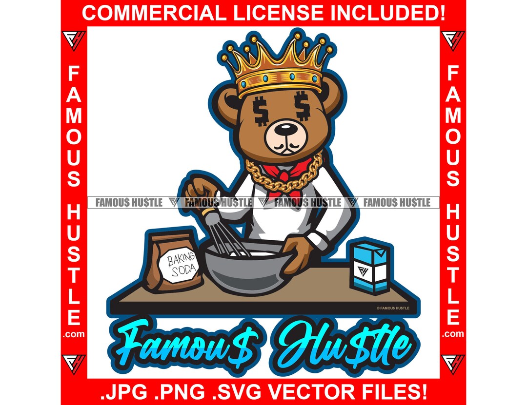 Gangster Chef King Cooking up Baking Soda Plug Cook Baker Dollar Sign ...