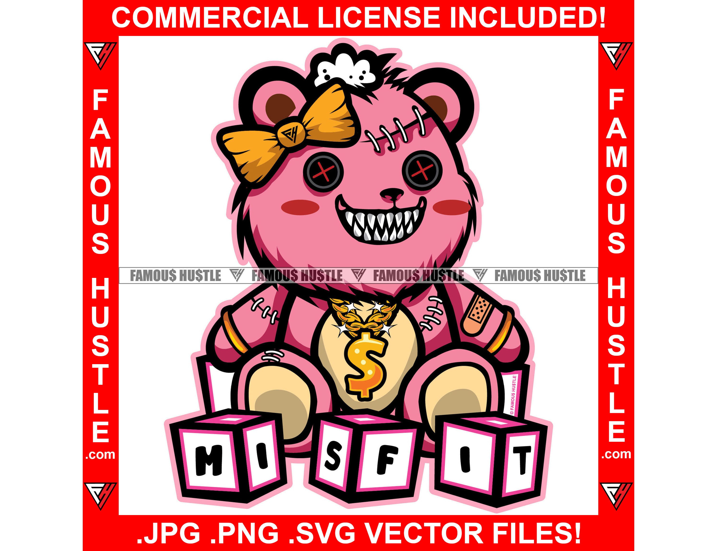 Female Misfit Crazy Insane Outcast Different Teddy Bear Scar - Etsy