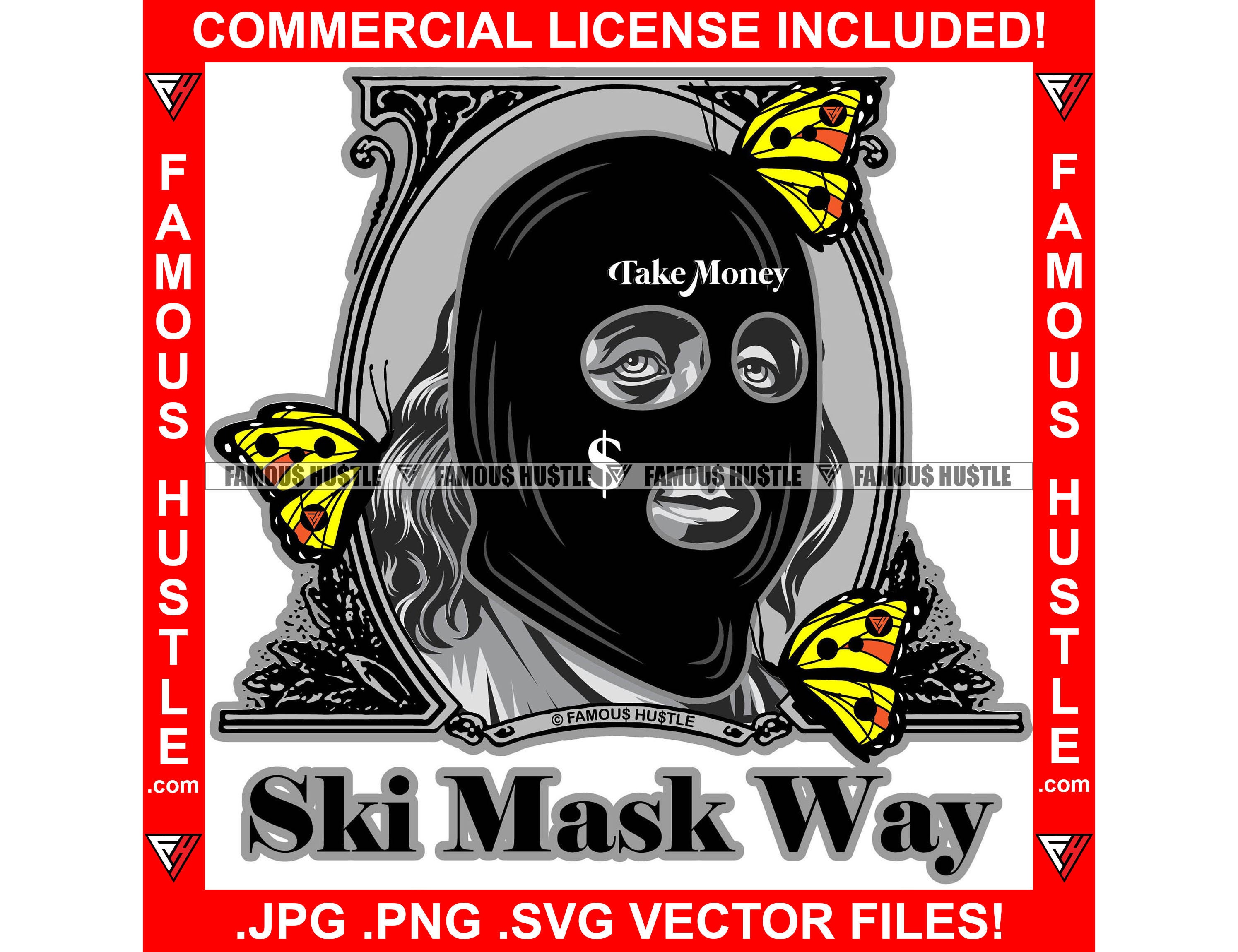 Ski Mask Way Dead President Ben Franklin Money Dollar Sign - Etsy