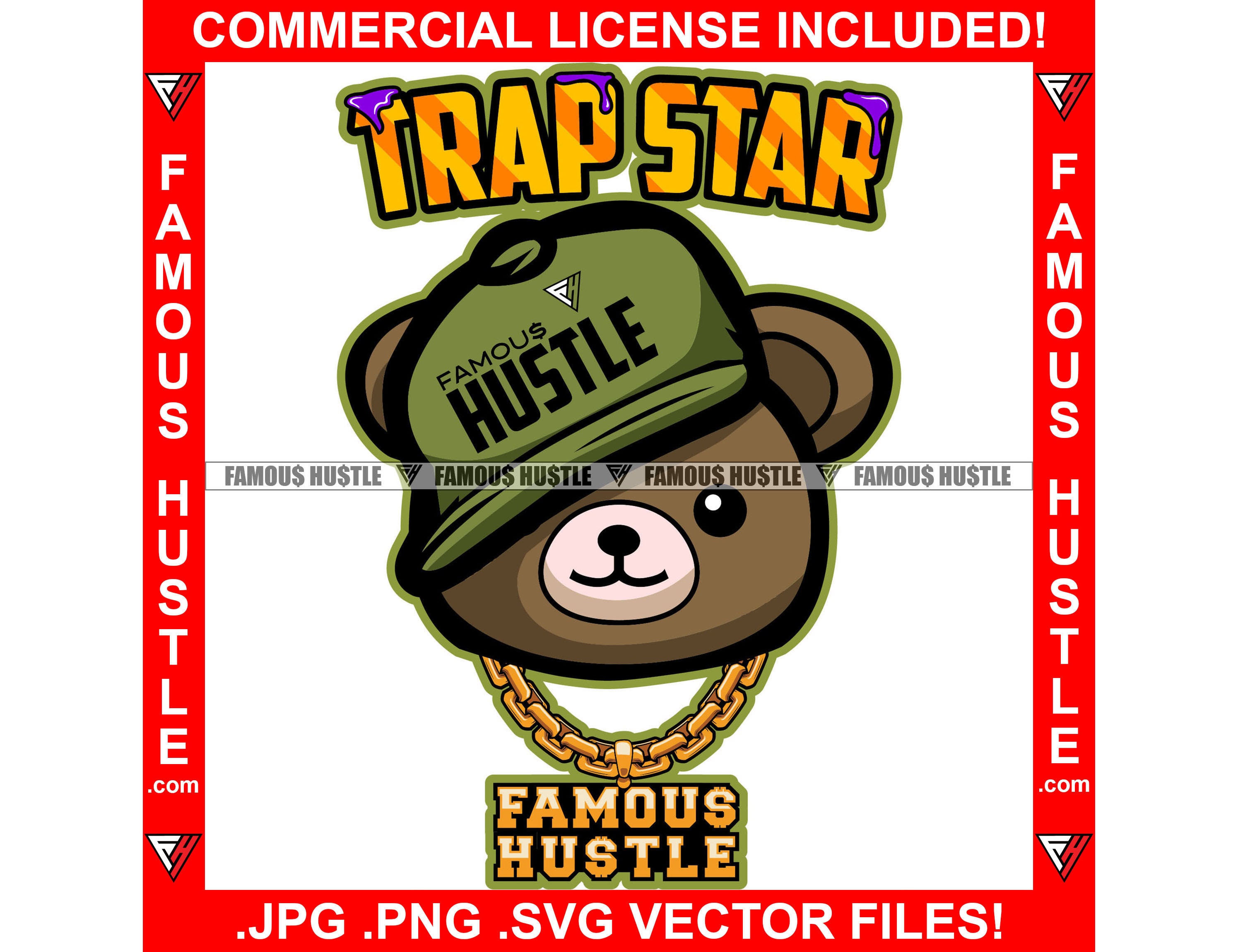 Trap Star Gangster Street Teddy Bear Purple Drink Lean - Etsy