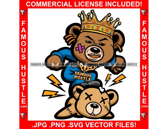 Gangster Teddy Bear King Gold Teeth Necklace Beating up - Etsy